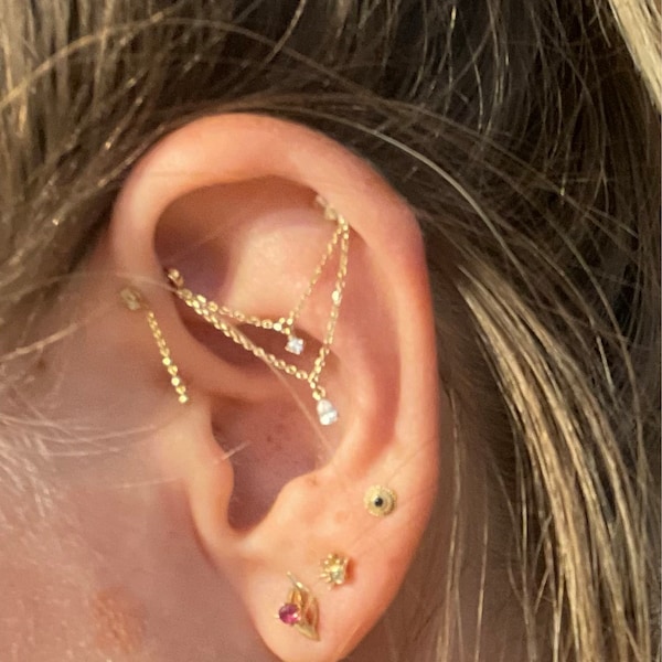 Tish Lyon 14kt Yellow or White Gold and Crystal - Double Chain With ...