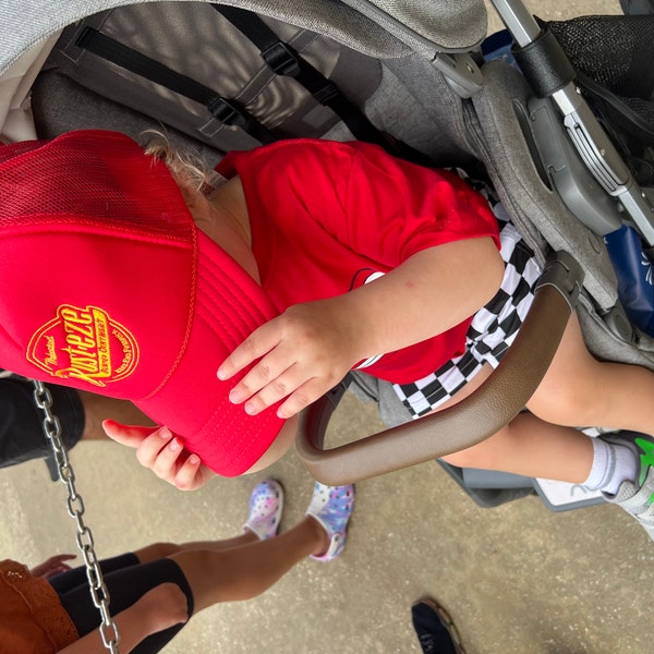 RUSTEZE Custom Trucker Adjustable Cap Disney Cars Hat| Red Hat ...