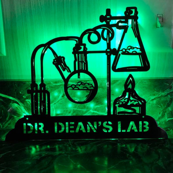 Custom Chemistry Teacher Metal Sign With Led Light, Science Teacher ...