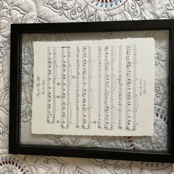 Custom Wedding Vows, Song Lyrics, Bible Verse, or Poem Print on ...