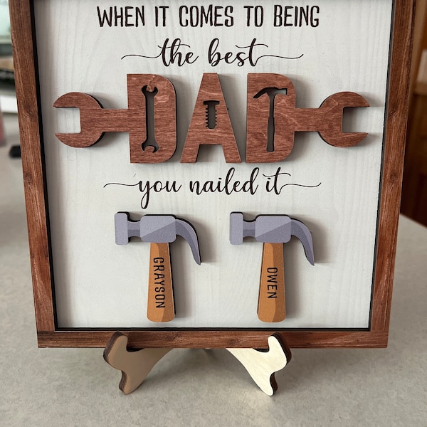 Personalized Father's Day Gift, the Best Dad Sign, Family Sign, Father ...