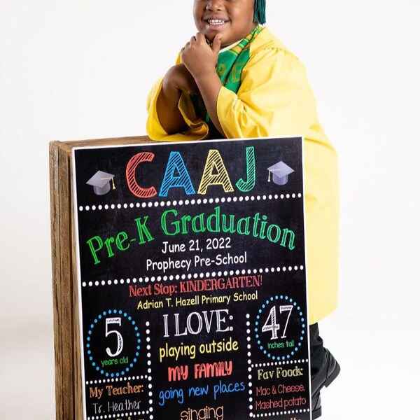 Pre-k Graduation Chalkboard - Preschool Chalkboard Sign - Digital ...