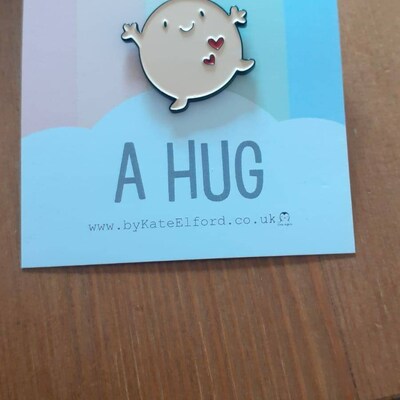 A Hug Enamel Pin Cute Happy Blob Positive Enamel Brooch - Etsy