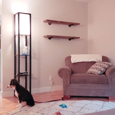 A Rustic Pipe Shelf Floating Farmhouse Decor Rustic Wood - Etsy