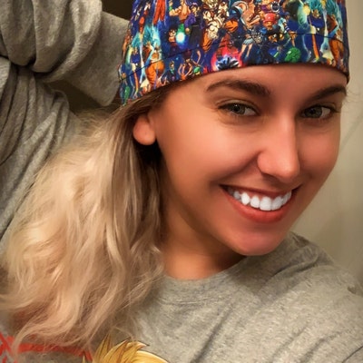 Mens or Women's Scrub Cap Easter Bunny Eggs. Non Stretchy Fabrics ...