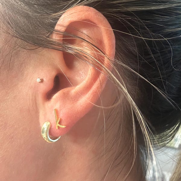 Waterproof-double Helix Hoop Sterling Silver Earring, Helix Piercing ...