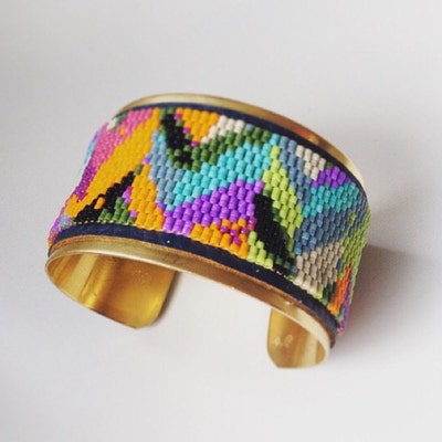 Chevron Beaded Bracelet Pattern Chevron1 Even Count Peyote Stitch, Bead ...