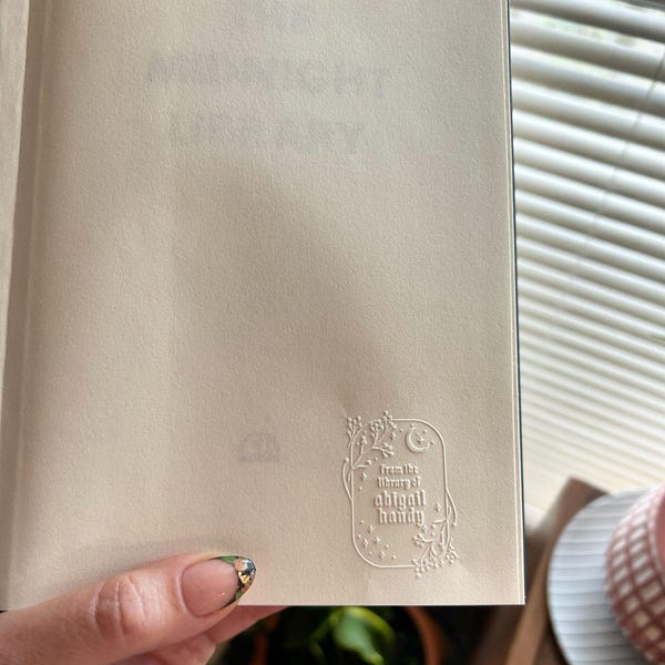 Custom Moon Embosser Book Stamp | Personalized Ex Libris | Wood and ...