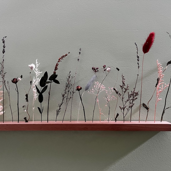 Wildflower Dried Flower Arrangement, Mauve Pink Tea Tree Whimsical ...