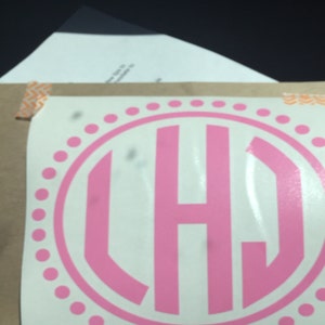 Round Monogram Car Sticker Round Monogram Car Decal Circle | Etsy