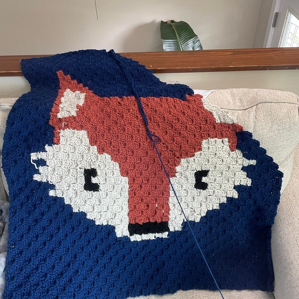 C2C Fox Baby Blanket Crochet Pattern | Fox Baby Blanket | C2C Crochet ...