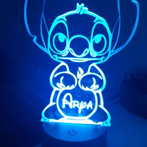 Personalised Stitch Night Light | Children's Light | Kids Bedroom ...