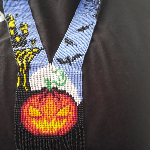 HANDMADE BEADED NECKLACE , Wolf Lover , Animal Lover ,boho Necklace ...