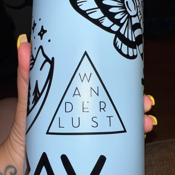 Wanderlust Decal, Wanderlust Laptop Sticker, Explore Decal, Mountain ...