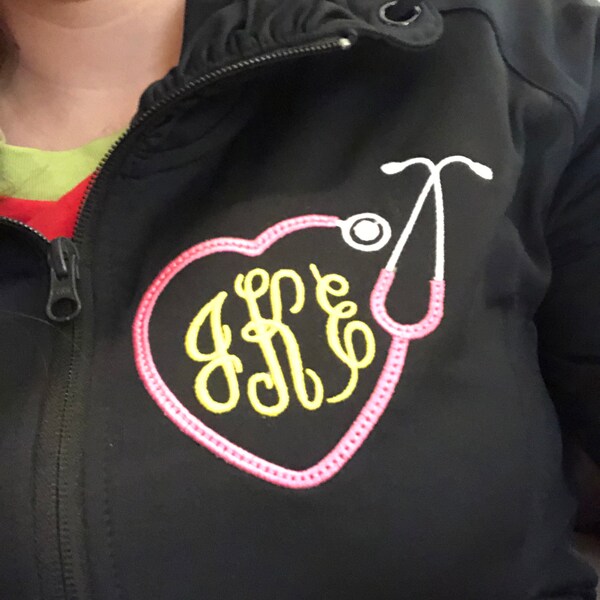 Nurse Jacket, Custom Monogrammed RN Apparel, Full Zip With Pockets ...