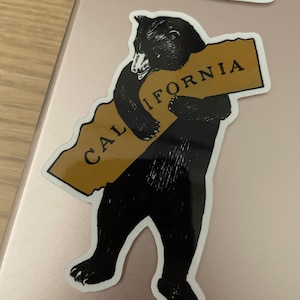 California Vinyl Sticker I Love California Bear Golden - Etsy