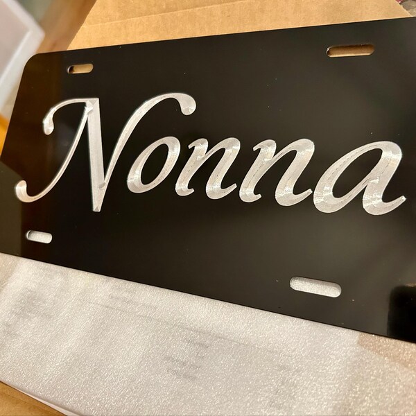 Will Run License Plate Vanity Front Car Tag Engraved / Diamond Etched ...