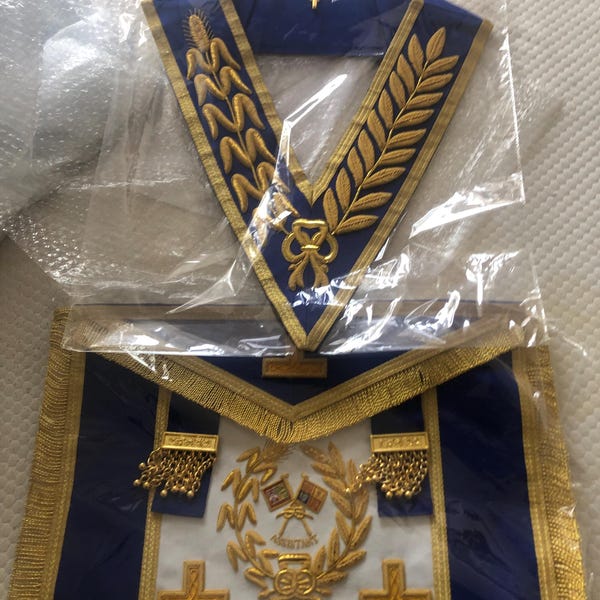Masonic Regalia Royal Arch Principals Apron, Sash With Jewels & Gloves ...