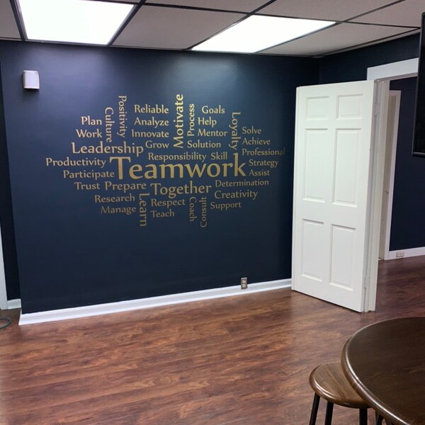 Vinyl Wall Art Decal| Teamwork |workplace Word Cluster Cloud Business ...