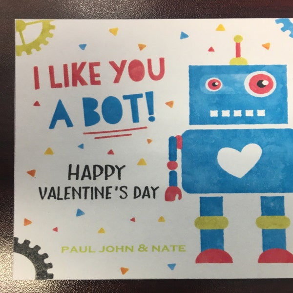 INSTANT DOWNLOAD - EDITABLE Valentine's Day Card Gift Robot Valentines ...