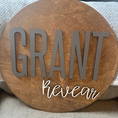 Customized Baby Name Sign 12-36 Inch Baby Shower Round - Etsy