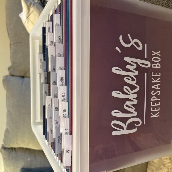 DIY KIT: Keepsake Box Name Decal and Folder Tabs | Milestone Box ...