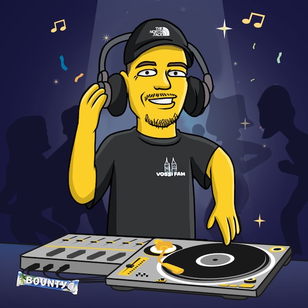 DJ Gift - Custom Portrait From Your Photo as Yellow Cartoon Character ...