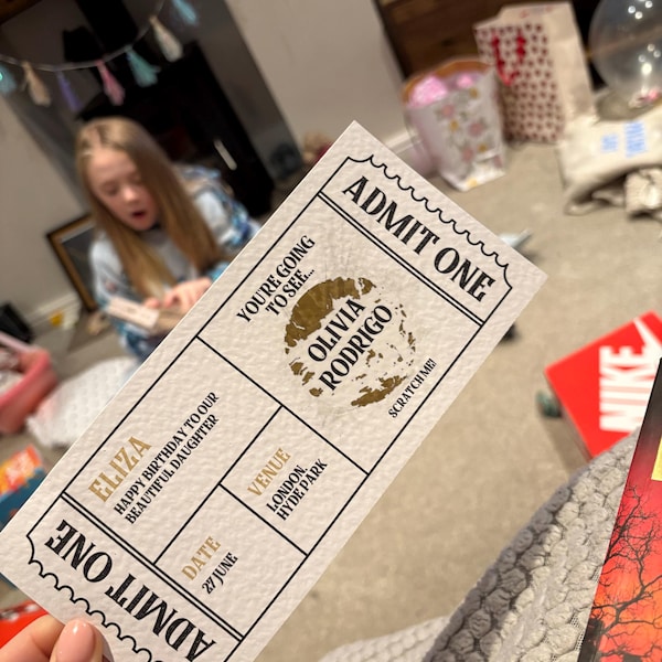 Personalised Concert Ticket | Birthday Reveal Gift | Admit One Ticket ...