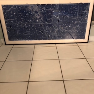 Star Map Print, Blue Star Map, Southern Constellations Chart Print ...