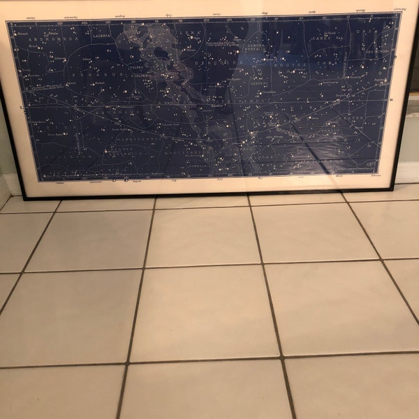 Star Map Print, Blue Star Map, Southern Constellations Chart Print ...