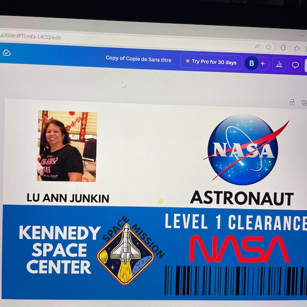 Custom NASA Astronaut ID Badge Template, Printable Name Tag for Cosplay ...