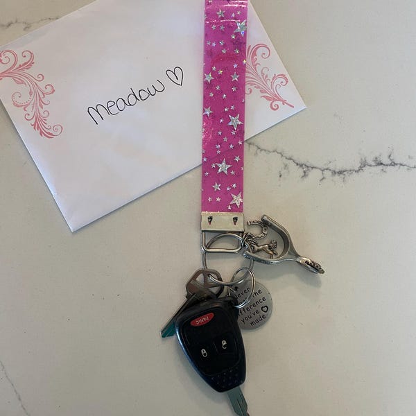 Transparent Jelly Key Fob | Holographic Stars Wristlet | Keychain | Key ...