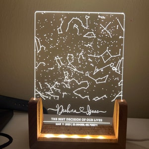 Personalized Constellation Chart Lamp Gift Star Map on Night - Etsy