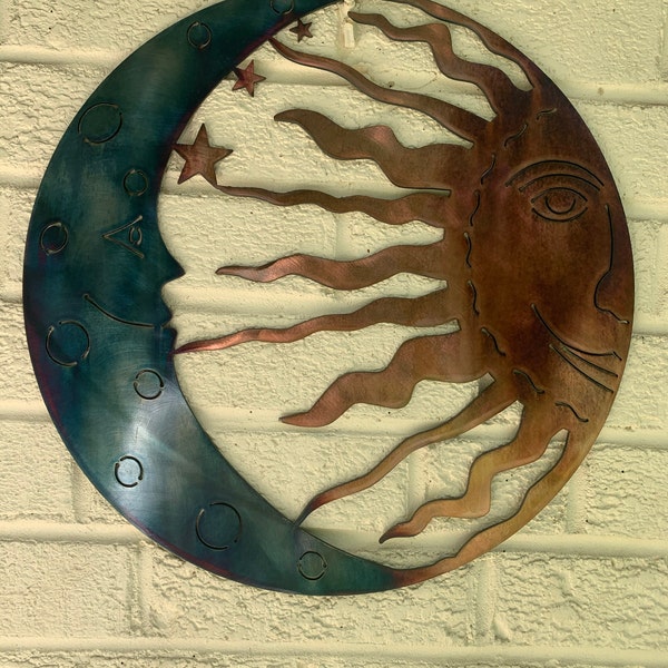 Sun and Moon | Metal Wall Art | Indoor Covered Outdoor Celestial Patio ...