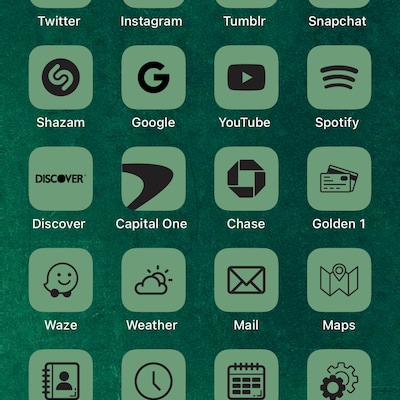 Ios 14 Icons Green Green App Icons Ios 14 Aesthetic iPhone Icons - Etsy