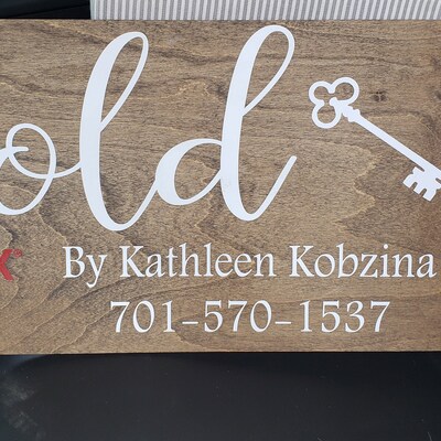 Personalized Real Estate Agent Sign, Custom Real Estate Sold Sign, Real ...