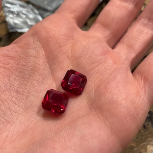 Ruby Rectangle Faceted Gemstone Radiant Cut Ruby Gem 6 Sizes - Etsy