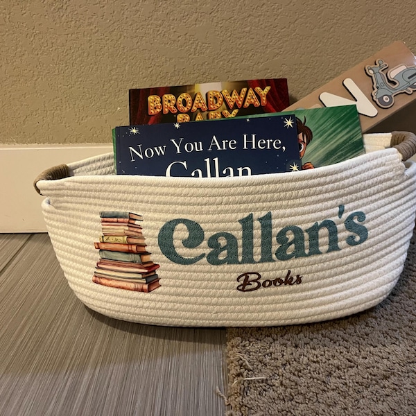 BOOK BASKET With Name for Baby Shower Baby Gift Basket Baby Girl Gift ...