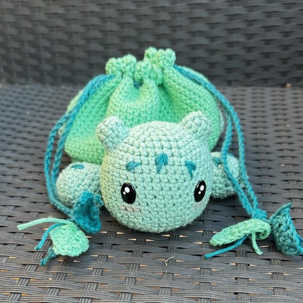 Crochet Pokemon Inspired Onion Frog Amigurumi Pattern: Fun Pouch PDF - Etsy