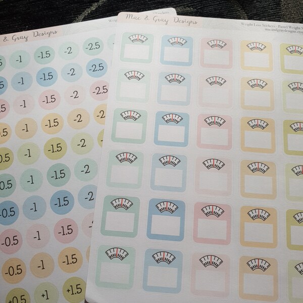 Pastel Weight Loss Stickers // Weight Scale Stickers, Weight Loss ...