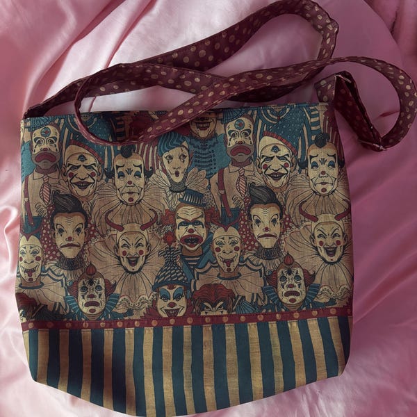 Creepy Circus Clowns Shoulder Bag Purse Scary Monsters Handbag Tote ...