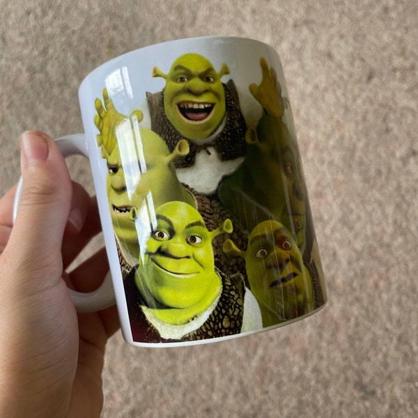 Shrek is Love Shrek is Life Meme Hearts Mug With Green Handle (link to ...
