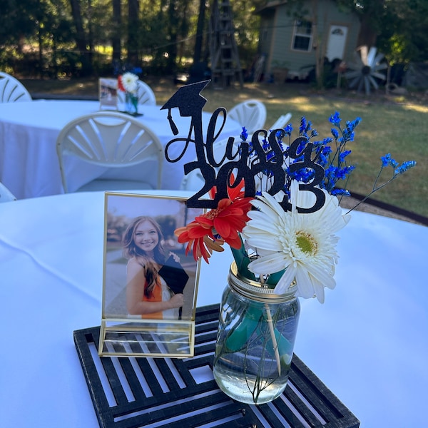 Personalized Graduation Centerpiece Sticks 2026: Glitter Cardstock ...