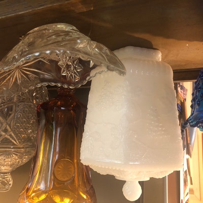 Clear Glass CUBIST CANDLE SET/2 Piece Round Candle Sets/cubist Pattern ...