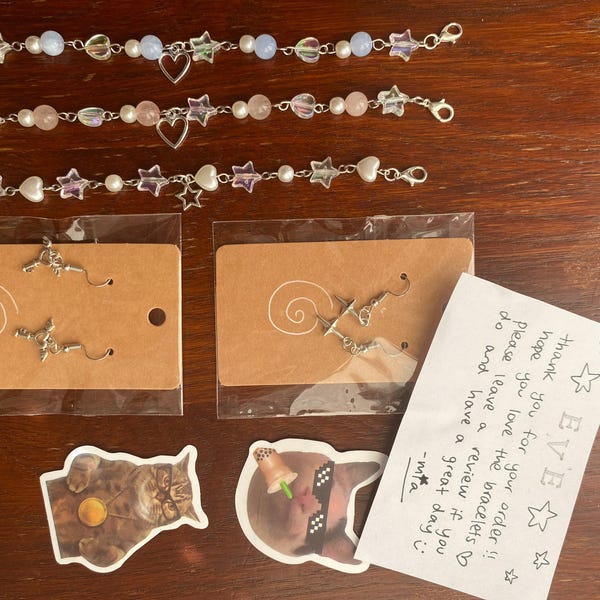 Handmade Star Beaded Bracelet - Etsy