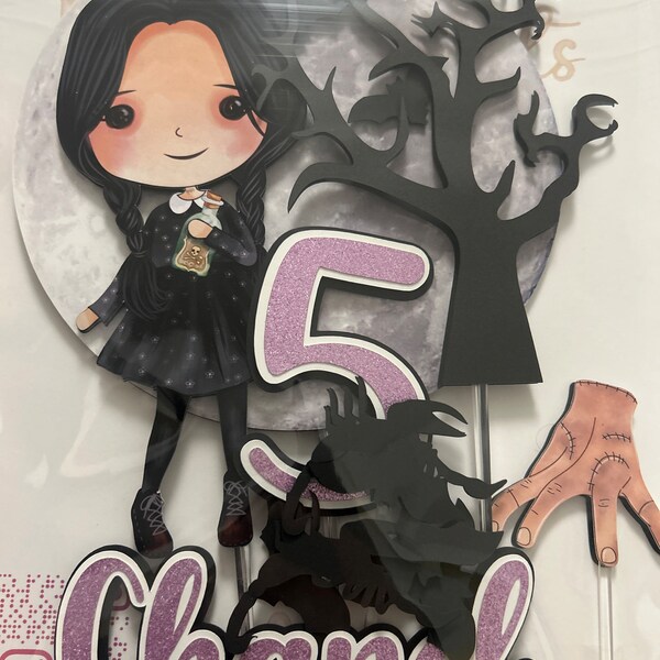 Wednesday Cake Topper Wednesday Addams Cake Topper Custom Cake Topper ...