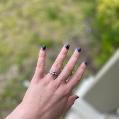 Cyan Blue Gemstone Women's Ring Solid Rose Gold/ 14k Gold Light Blue ...