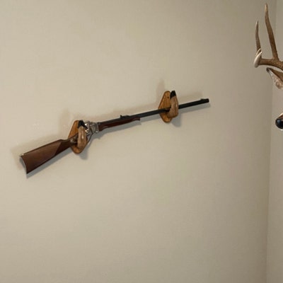 Taxidermy Deer Hoof Foot Feet Gun Rack on Beautifully Finished Oak ...