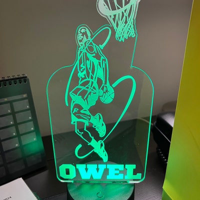 Basketball Personalized LED Night Light Custom Gift for Fans, Sports ...