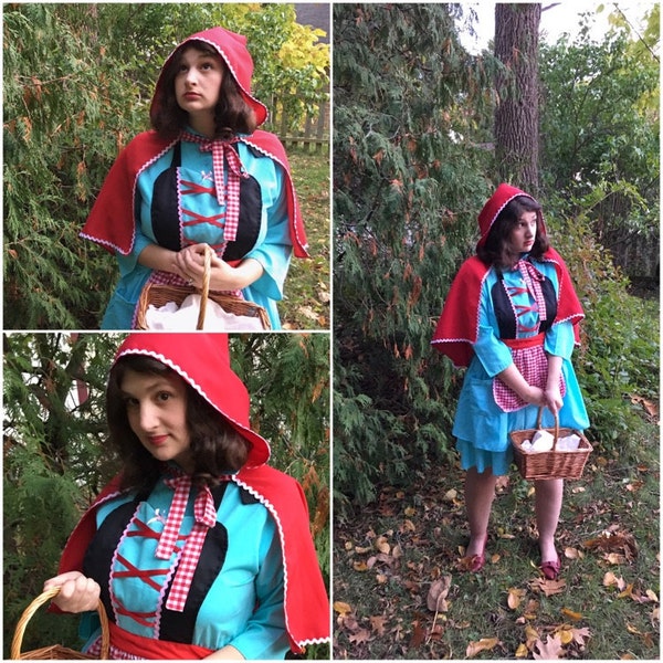 Little Red Riding Hood Costume, Fairy Tale Apron, Retro Apron, Dress up ...